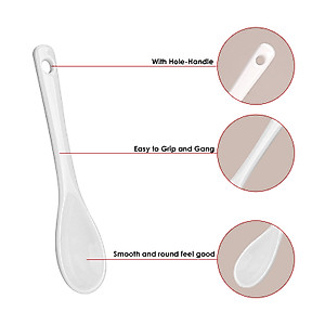 JANKOW Small Ceramic Spoon, Demitasse Espresso Spoons, Small Ceramic Spoon, Ice Cream Spoon for Sugar, Tea, Ice Cream.