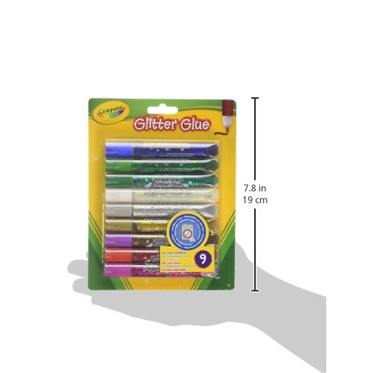 Crayola Washable Glitter Glue - Assorted Colours (Pack of 9) | Add Some Extra Sparkle to Your Arts & Crafts! | Ideal for Kids Aged 3+
