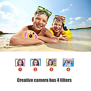 Selfie Mirror Children's Video Camera 600mAh Lithium Battery Children's Selfie Camera 4 Filters Multiple Photo Frame Options Kids Video Camera,for Kids(Pink)