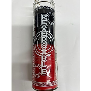 Reversible Double Action 2 Color (Black Over Red) Unscented Pillar Candle in Glass
