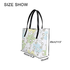 Fashionable women's handbag tote bag, Cute Giraffeprinted shoulder bag is light and durable