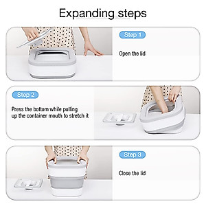 Conworld Laundry Detergent Container, Laundry Powder Dispenser with Scoop for Laundry Room Décor and Accessories, Space Saving Laundry Room Organization and Storage, Gray