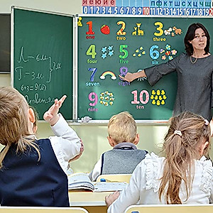 Large Number Wall Decals Stickers Educational Learning Wall Sticker Animal Arabic Numbers 1-10 Vinyl Counting Decals Peel and Stick Removable for Children Kids Toddlers Classroom Playroom Daycare