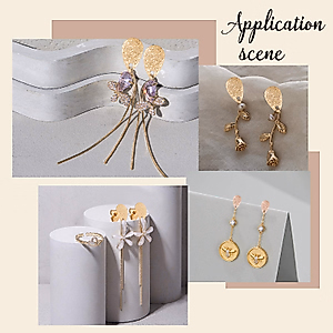 UNICRAFTALE About 80pcs Vacuum Plating 304 Stainless Steel Hypoallergenic Stud Earring Findings,Neutral Style with Texture, Teardrop Shape, 4 Color Mixed Earring Set