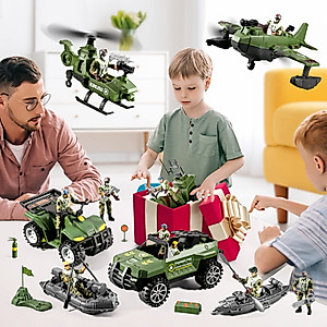 78-in-1 Army Men Boys Toys with Realistic Military Truck/Helicopter/Kayak Boat/Motorcycle/Army Men Action Figures/Weapon Gears, Army Toys Gift for Toddler Kids 4-7 6-8 8-12 Fun Birthday Party Favors