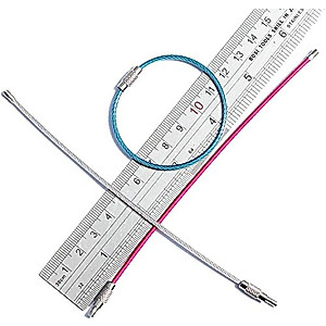 bayite Key Rings Stainless Steel Wire Keychains Cable Heavy Duty Luggage Tags Loops Tag Keepers 2mm Twist Barrel Pack of 12 (Cable length: 6 inches)