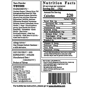 Qbubble Tea Powder Taro Powder, 2.2 Pound