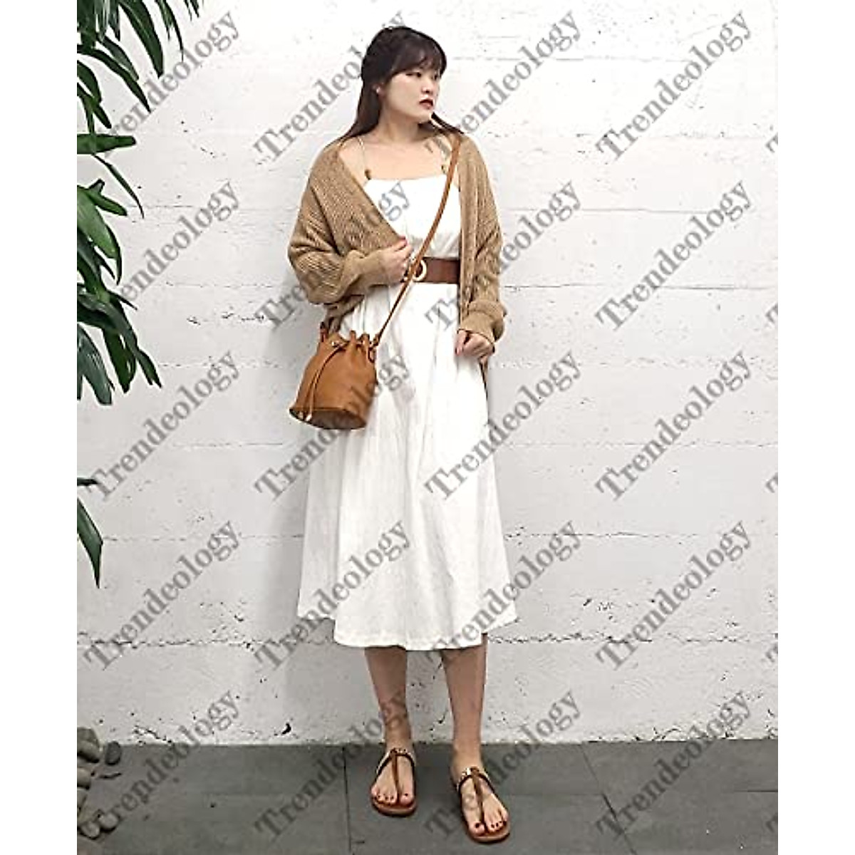 Casual Soft PU Leather Drawstring Small 2 Way Bucket Shoulder Bag Crossbody