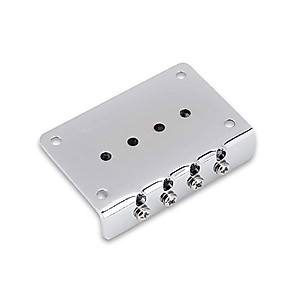 Hardtail Bridge, 4-string Fixed Bridge Replacement Parts for Cigarbox Electric Guitars Ukulele (Silver) 4 String Guitar Bridge 4 String Fixed Bridge
