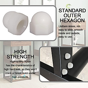 HARSKIYER 30pcs White Nylon Hex Cap Nut, M6 Acorn Hex Cap Nuts Nylon Hex Acorn Nuts Hexagon Decorative Cap Nut Acorn Hex Nuts