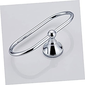 Veemoon 2pcs Wall Mounted Shelves Decorative Shelving Wall Mounted Clothing Rack Self Adhesive Towel Ring Bath Towel Rings Wall Mount Towel Rack Wall Mount Towel Ring Towel Shelf Towel Bar