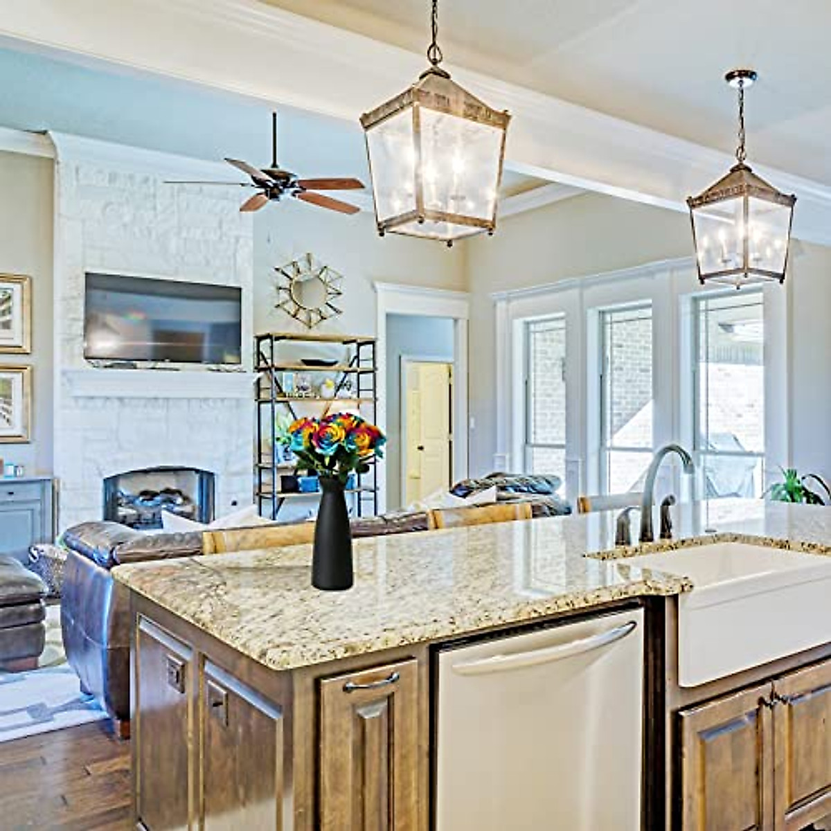 Mandy's 10pcs Rainbow Flowers Artificial Silk Rose Flowers for Mother's Day Home Decoration Bridal Wedding Bouquet and Parties