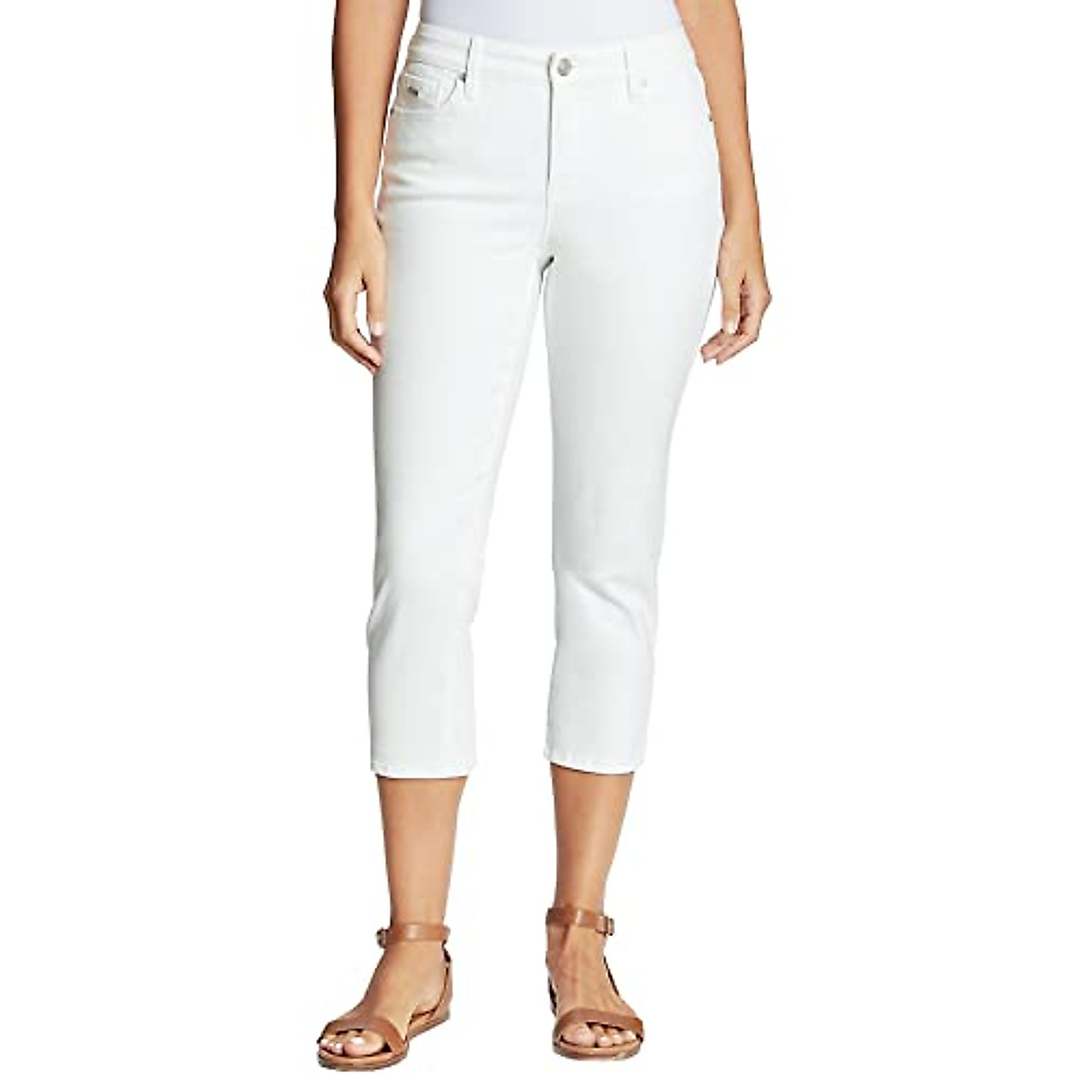 Nine West Women's Chrystie Denim Capri, White, 6