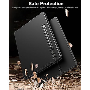 TiMOVO Case for Samsung Galaxy Tab S10+ Plus 2024/S9 Plus 2023, Soft TPU Back Protective Cover with S Pen Holder for Galaxy Tab S10+/S9+ 12.4 inch Tablet, Support Auto Wake/Sleep, Black