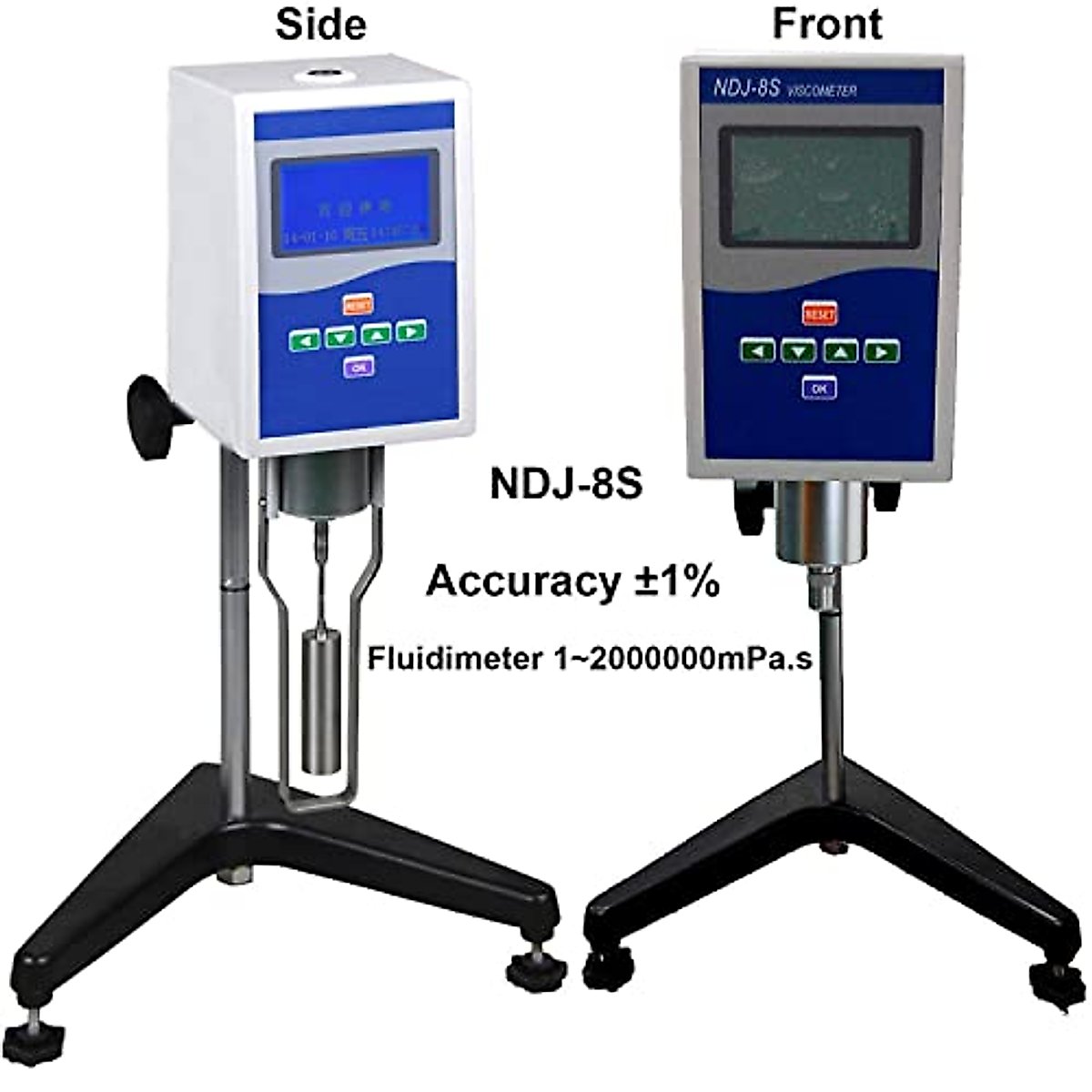 VTSYIQI Rotary Viscosity Meter Rotary Viscometer Digital Viscosity Fluidimeter Tester Meter with Accuracy ±1% 4 Rotor 1~2000000mPa.s for Inks Paints Coatings Adhesives Viscosity Test