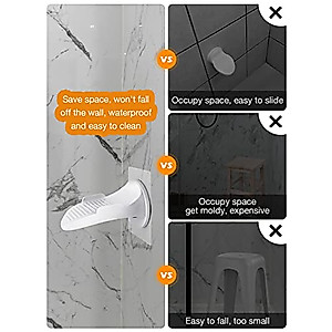 Tokokimo Shower Foot Rest, Pedicure Foot Rest, Shower Stool for Shaving Legs, No Drilling is Needed Non-Slip Bathroom Pedal, NO Drop, White