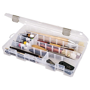 ArtBin 5004AB Large Solutions Box with Dividers, Art & Craft Organizer, [1] Plastic Storage Case, Clear