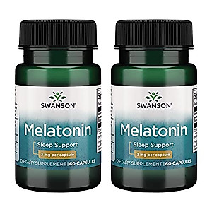 Swanson Melatonin 3 Milligrams 60 Capsules (2 Pack)