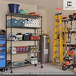 CAPHAUS NSF Commercial Grade Heavy Duty Wire Shelving w/Wheels, Leveling Feet & Liners, Storage Metal Shelf, Garage Shelving Storage, Utility Wire Rack Storage Shelves, 36 x 18 x 76 4-Tier No Liner