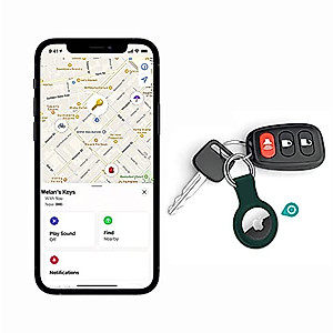 Apple AirTag Silicone Case, Protective Cover with Keychain Hook, Safety and Anti-Lost, Key Tracker Shockproof Protector Skin Cover