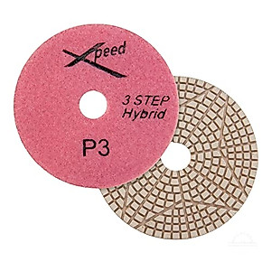 4” Diamond Polishing Pads 3-Step Wet/Dry for Granite Quartz Marble Stone Quartzite - 3 Pieces
