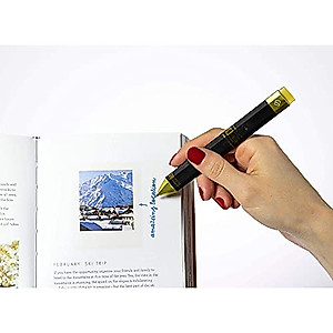 Pen Bookmark | Erasable Ballpoint Gel Pen and Bookmark 3-in-1 | Ink Novelty Pen with Eraser | Page Marker | Book Marker | Page Holder Clip | Stationery Gift Idea for Reader and Writer (Black & Gold))