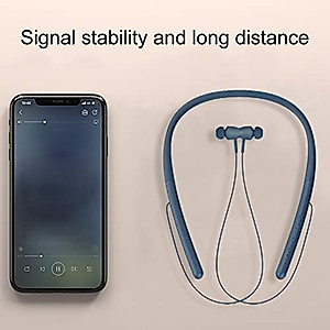OCUhome 5.0 Wireless Neckband Earphone, IPX5 Waterproof Stereo Wireless Headset with Microphone Noise Cancelling Earphones for Gym Running Compatible with iOS Android Black