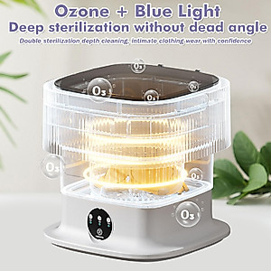 Portable Washing Machine, 15L Upgraded Mini Washing Machine and Spin Basket Deep Cleaning of Baby Clothes or Underwear, Small Foldable Washing machine for Apartments, Camping, Travel Laundry (PURPLE)