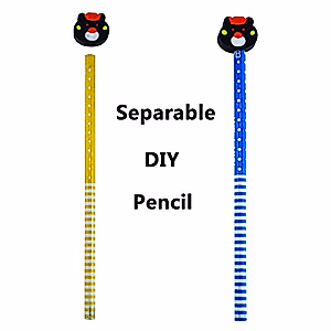 Etmact 50 Pack Assorted Colorful Cartoon Animal Pencil With Eraser Novelty Dot & Stripe Giant Eraser Topper Kids Pencils Kid Pencils Pencil With Eraser Animal Pens Pencils Bulk For Kids Animal Pencill