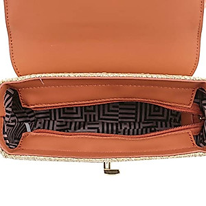 Womens Top-Handle Straw Rattan Structured Small Medium Flap Satchel Purse Crossbody Bag (Minimal Top-Handle - zBlack)