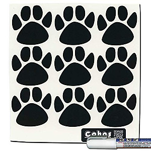 Cohas Chalkboard Labels in Small Paw Print Shape Includes Liquid Chalk Marker and 27 Labels, Fine Tip, White Marker
