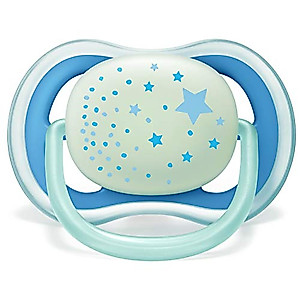 Philips AVENT Ultra Air Nighttime, 6-18 Months Pacifier, Blue, Pack of 4, SCF376/43
