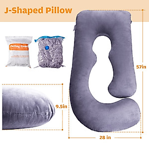 Chilling Home Pregnancy Pillows, U Shaped Full Body Pillow for Pregnancy 55 Inch Maternity Pillow for Pregnant Women, Pregnancy Must Haves Pregnancy Pillows for Sleeping with Removable Cover