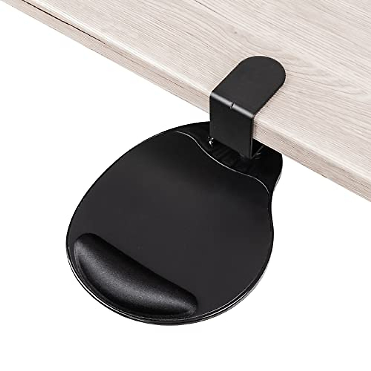 EHO Clamp on Mouse Platform, Clip on Pad Rotating 360 Degree, w/Comfortable Gel Wrist Rest, Ergonomic, Attachment, Slide Out Tray, Suitable for 1.5" Thickness Desk, for Home Office Desk Organizer