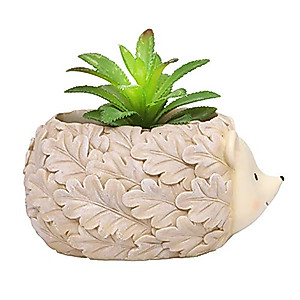 Happyyami Ceramic Animals Succulent Plant Pot Resin Hedgehog Cactus Flower Container Bonsai Planter Holder for Home Office Garden Decor