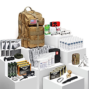 EVERLIT 72 Hours 3 Day Earthquake Emergency Kit Bugout Go Bag Emergency Kit Survival Kit Backpack for Family, Preparedness for Hurricanes, Floods, Tsunami, Other Disasters