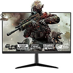 Fiodio 22” 144Hz 1920 x 1080p Full HD Flat Computer Monitor with HDMI Display Ports, Adjustable Tilt, Free-Tearing Eye Care Monitor for Home Office and Gaming (DP Cable Included), Black (C2B2G)