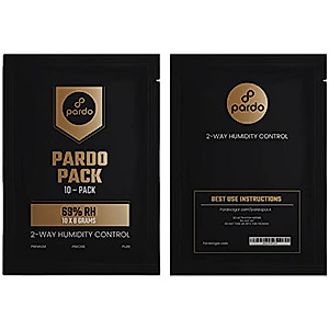 Pardo Humidity Packs 10 Pcs x 8 Grams - Humidor Packets 69% RH 2-Way for Humidity Control, Moisture Packs to Keep Cigars Fresh for Long; 2 Way Humidity Control Packs in Resealable Bag