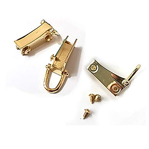Metal Hook, U-Shaped Hardware Clip Left and Right Movable Ears for Bag Purse Modification and Repair Accessories 2 Pairs (Gold)