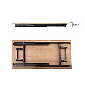 Need Computer Desk Office Desk 55 inches Folding Table Computer Table Workstation No Install Needed,Teak Black AC5BB-140X