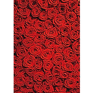 RUINI Red Rose Floral Wedding Photography Backdrop Roses Wall Lovers Girls Children Photos Backdrop 5x7FT