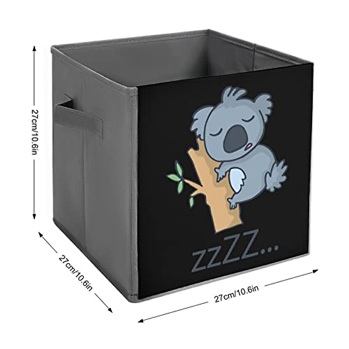 Cute Koala Sleeping Collapsible Storage Bins Basics Folding Fabric Storage Cubes Organizer Boxes with Handles