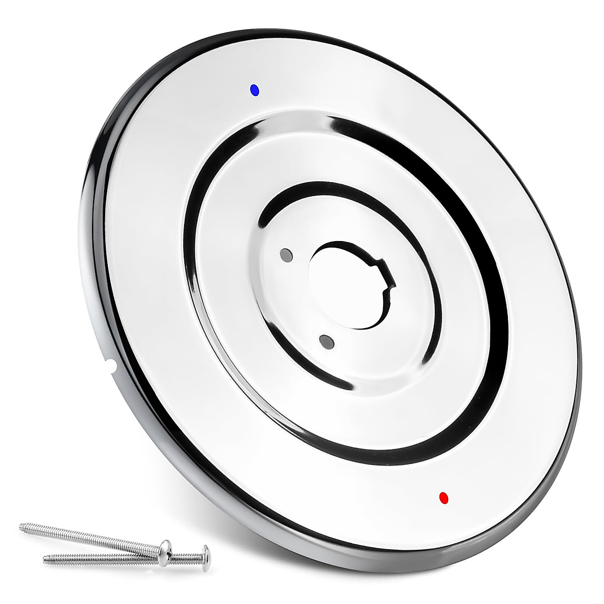 Shower Faucet Cover Plate Escutcheon Replacement for Moen 16090 Chateau Collection Shower Escutcheon Plate, Shower Trim Plate Kit Parts for One-Handle Tub and Shower Faucets, Chrome