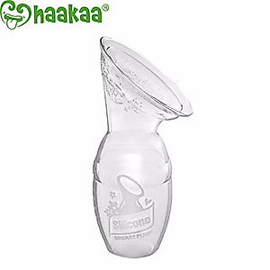 Haakaa Silicone Breast Pump 4 oz/100 ml, BPA FREE Manual Breast Pump 100% Food Grade Silicone BPA PVC and Phthalate Free