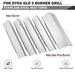 DGH474CRP Replacement Heat Tent Grates Grill Parts for Dyna Glo Grill Parts 70-02-411 Dyna glo DGH474CRP-D DGH474CRN-D Replacement Parts Grates Side Sear Plus Burner Heat Plates 70-02-412 Heat Shield
