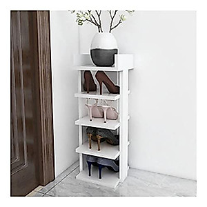 AVEO Shoe Rack White Narrow Shoe Rack for Entryway, Fashionable Simple Shoe Rack Suitable for Home Offiice 25 * 24 * 40cm (Multiple Choices) Shoe Cabinet (Size : 5 Layers of White)