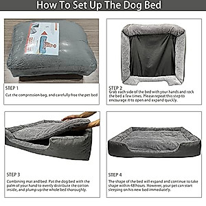 Dog Bed Medium Size Dog, Detachable and Anti-Slip Bottom Large Dog Bed Clearance, Pet Bed which Machine Washable and Waterproof, Comfortable Fluffy Large Sofa Bed Suitable for Large, Medium Puppy Dog