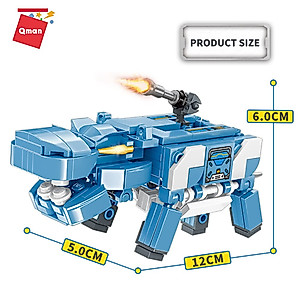 QMAN Building Blocks STEM Toy for Kids Age 6+ Magic Cube Bricks Transform Animal Toys to Build Educational Learning Creative Building Kit Gift Toy for Boys and Girls, 149 Pieces (Hippo Model)