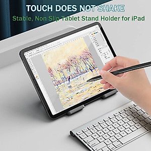 Tablet Stand for Desk, Tablet Holder for iPad Stand Foldable & Adjustable Six Level, Non-slip Stable Ultrathin 3mm Aluminium Tablet Stand Holder for iPad 7 to 12.9/Surfaces/Kindle/Drawing Tablets