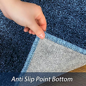 WESTLOOM Area Rug 9x12 Indoor Modern Plush Area RugSolid Shag Area Rug Non Slip Non Shedding Thick Rug for Living Room Bedroom Home Decor, Navy